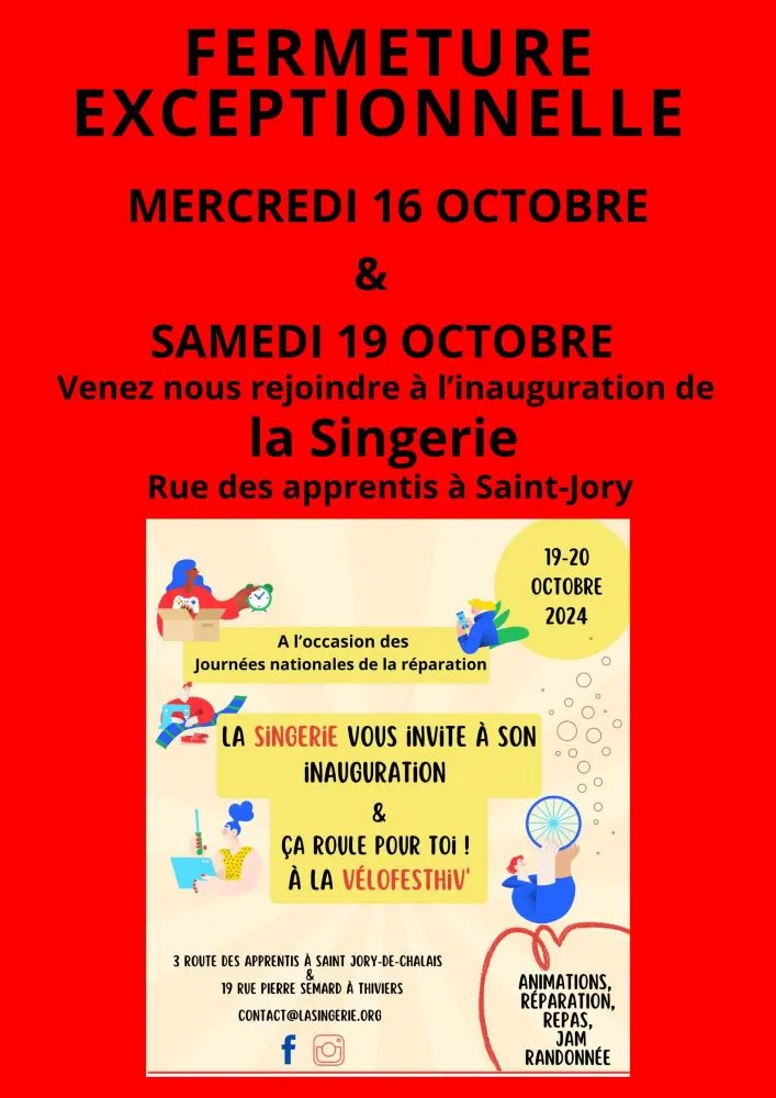 Fermeture exceptionnelle de la Guinguette – Inauguration de la Singerie ...